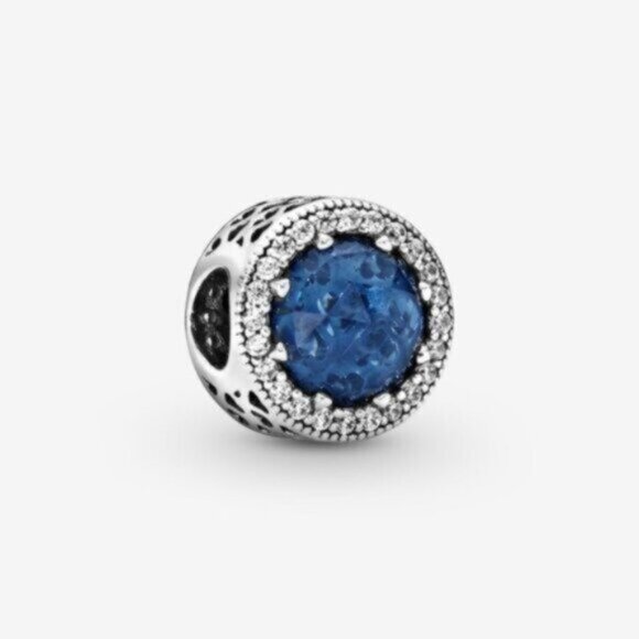 Pandora | Jewelry | Pandora Sparkling Dark Blue Charm | Poshmark
